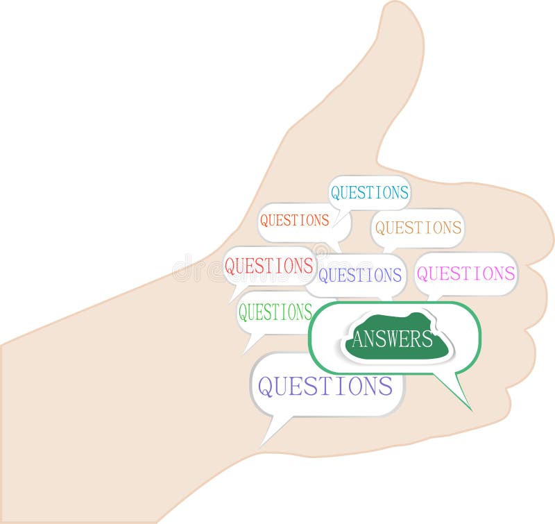 Hand with Question Answer Concept Stock Vector - Illustration of ...
