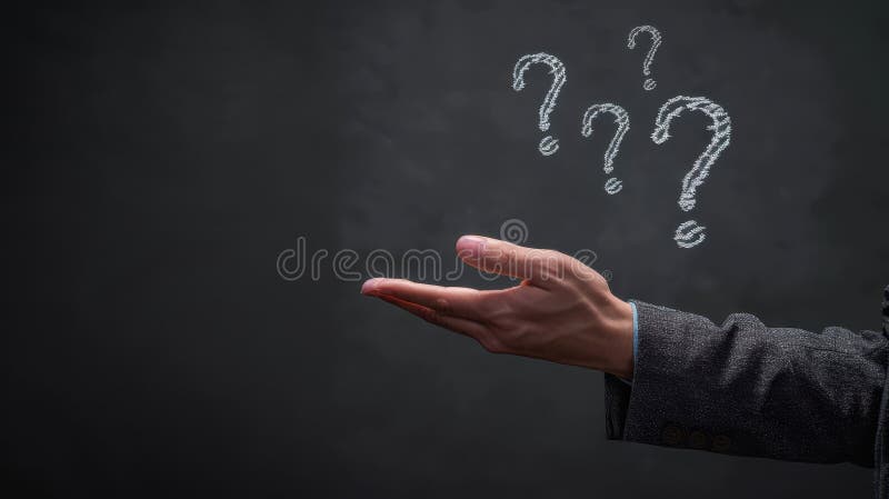 The Hand with Question Marks.AI Generated Image Stock Image - Image of ...