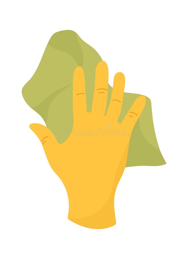Hand with Rag stock vector. Illustration of hygiene - 277952149