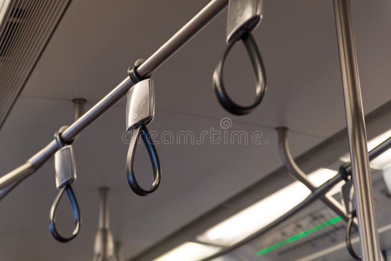 Hand rails on a train stock photo. Image of design, hand - 73572526