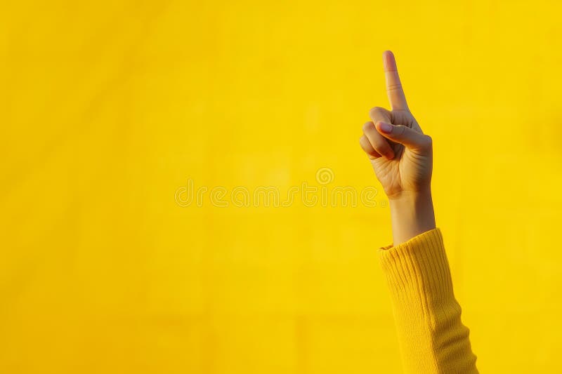 Hand Raised with Finger Pointing in the Air Stock Illustration ...