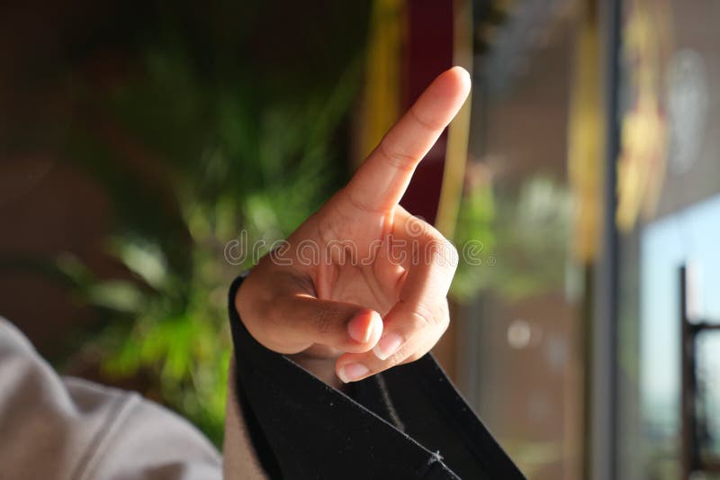 Hand Raised in a Gesture of Communication during a Conversation Stock ...