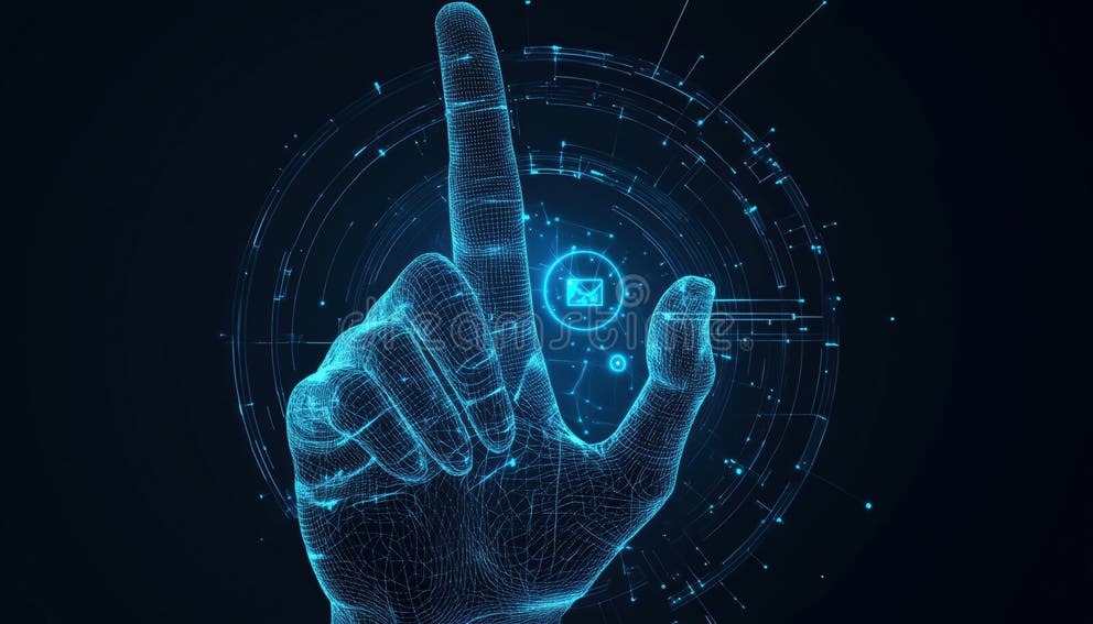 Hand with Raised Index Finger for Interfaces Stock Image - Image of ...