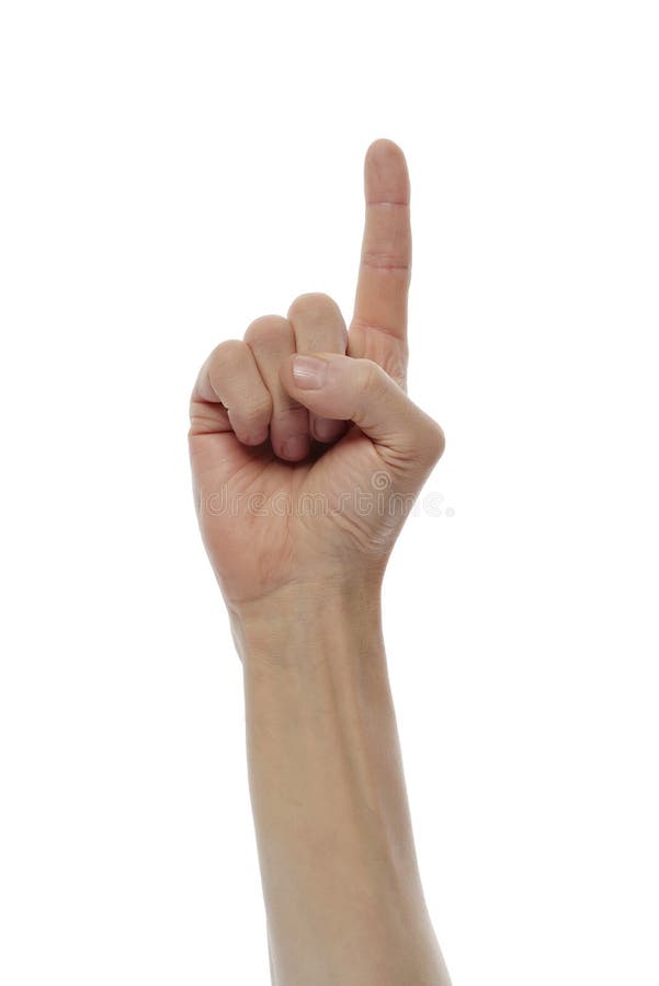 Hand Showing Gesture Class on White Isolated Background. Stock Photo ...