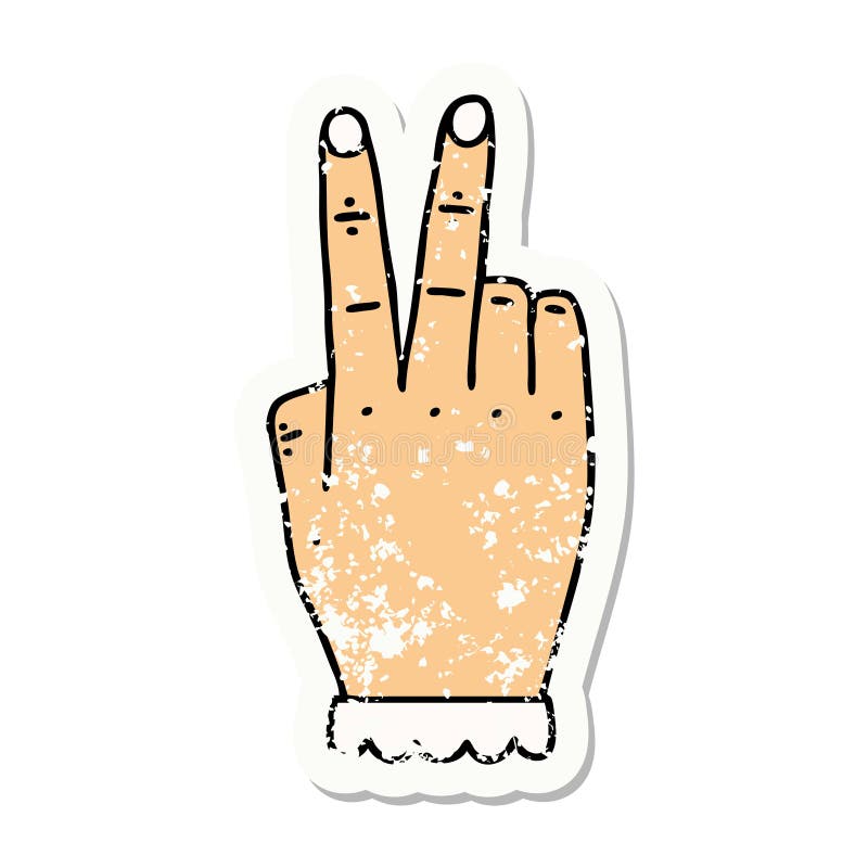 Rude Gesture Two Finger Stock Illustrations – 63 Rude Gesture Two ...