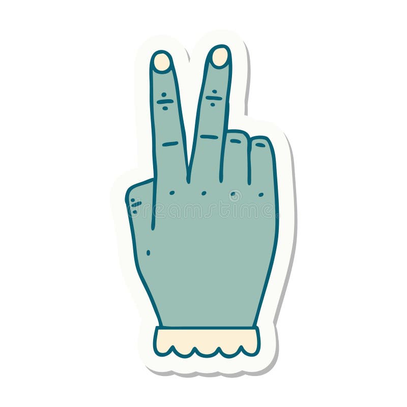 Raising Two Fingers Up on Hand To Show Peace or Strength. Abstract Low ...