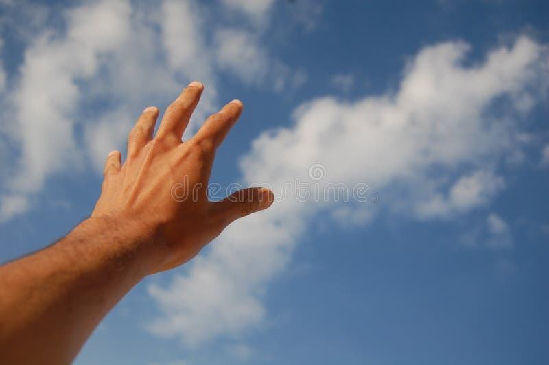 Hand Reach for the Sky stock photo. Image of active, cloud - 22814560