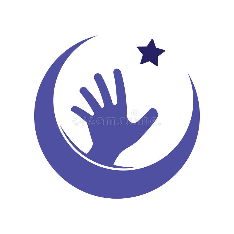 Hand Reach Star Logo Design Stock Illustration - Illustration of ...