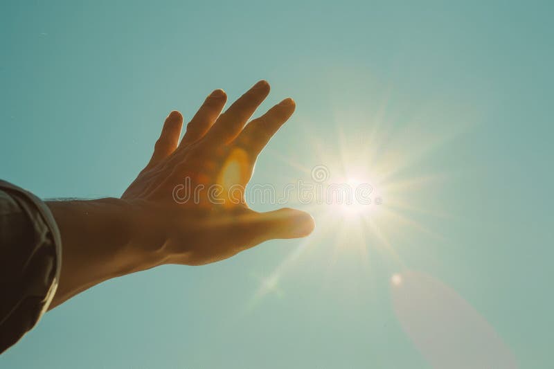 Hand Reaches Out To the Sun Stock Photo - Image of peace, summer: 315503958