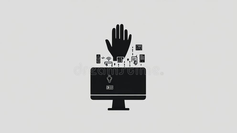 A Hand Reaches Towards a Computer Screen Where Settings and Security ...
