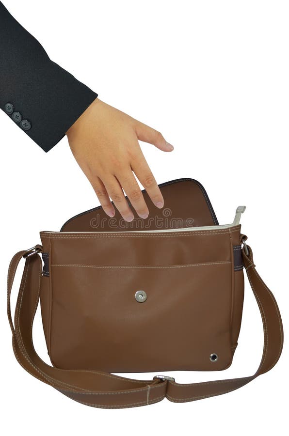 Hand Reaching into a Brown Bag Stock Photo - Image of colour ...