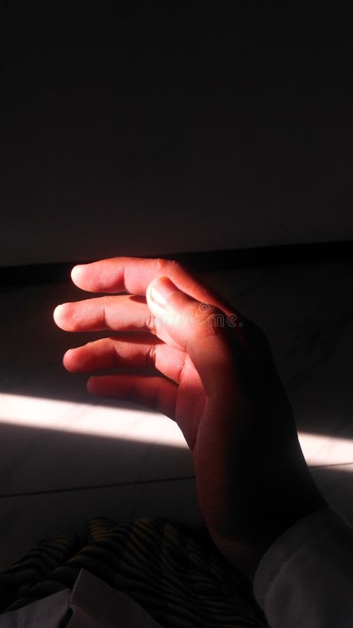 Hand Reaching for the Light in the Darknes Stock Image - Image of light ...