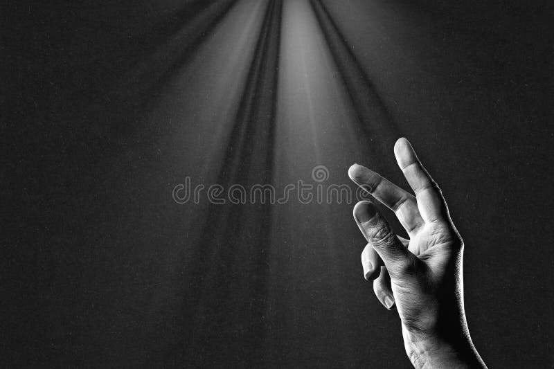 Hand Reaching Light stock image. Image of catching, paper - 346819863