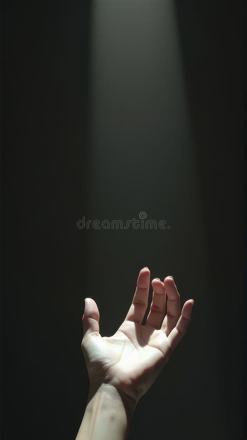 Hand Reaching for Light stock illustration. Illustration of salvation ...