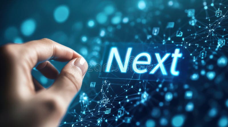 Hand Reaching for Next Step in Digital Transformation with ...