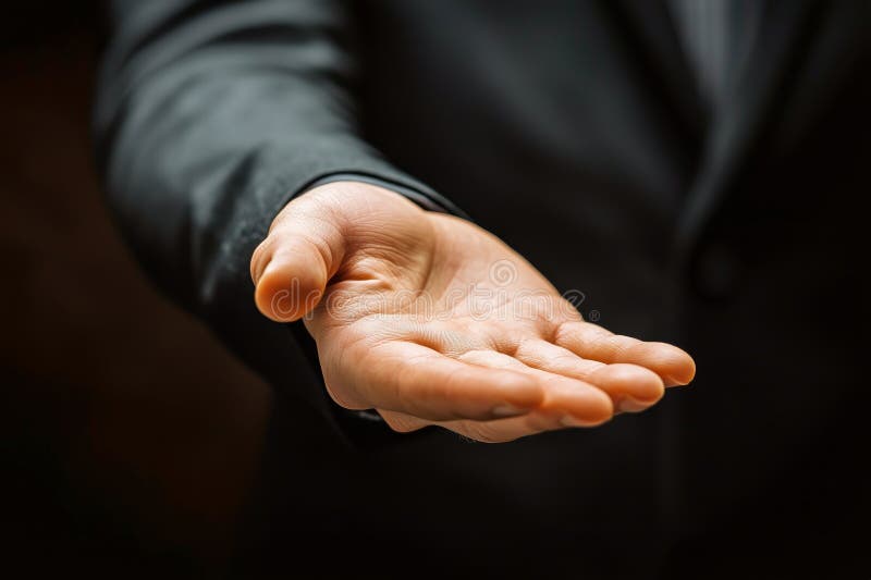 Hand Reaching Out for Assistance in a Professional Setting during an ...