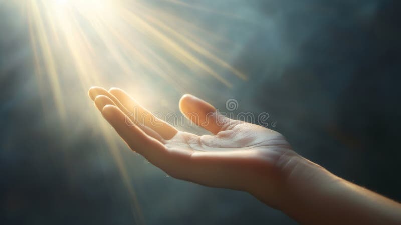 A Hand Reaching Out To Divine Light, Symbolizing a Connection with the ...