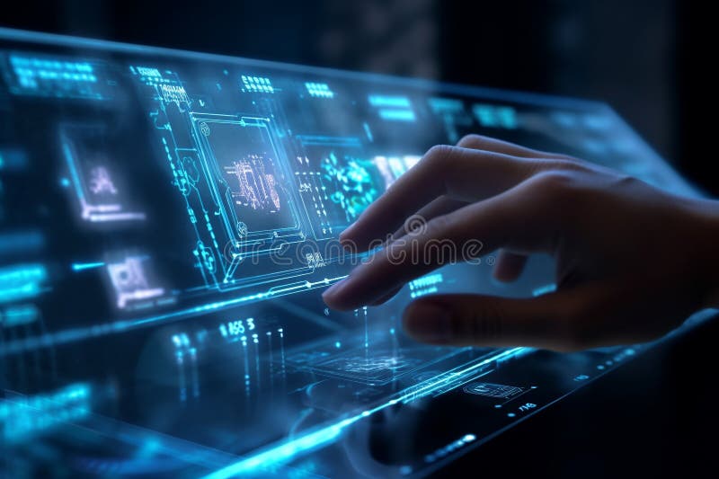 Hand Reaching Out To Touch an Interactive Data Screen, Symbolizing the ...