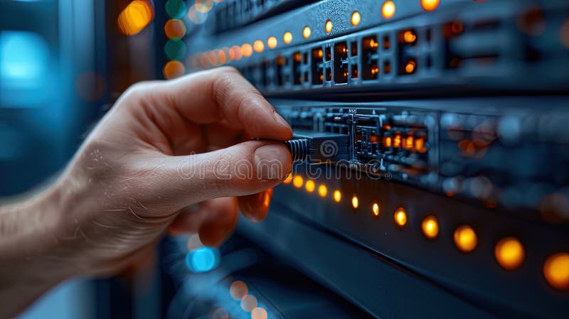 Hand Touching Switch Panel on Wall Stock Illustration - Illustration of ...