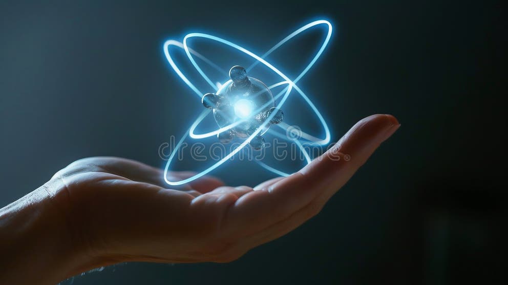 A Hand Reaching Out Towards a Glowing, Three-dimensional Representation ...