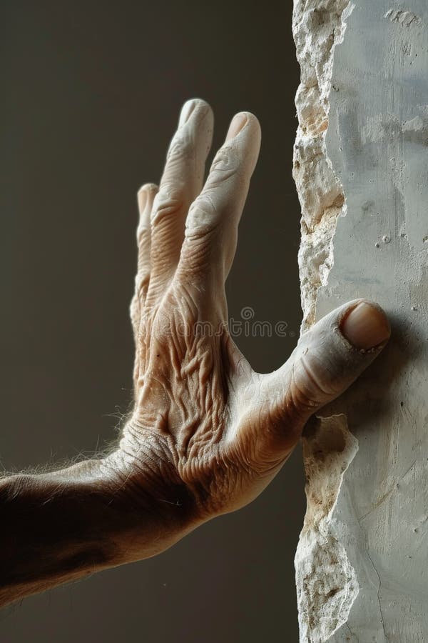 A Hand Reaching Out of a Wall To Touch the Side, AI Stock Photo - Image ...