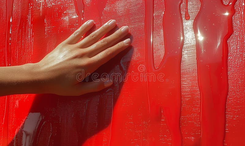 Hand Reaching on Red Background. Stock Image - Image of background ...