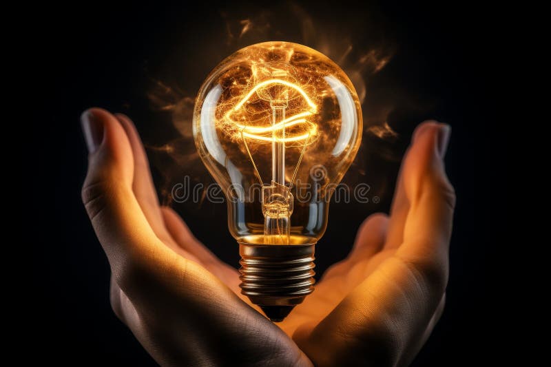 Hand Reaching for Target Objective with Creative Light Bulb Icon ...
