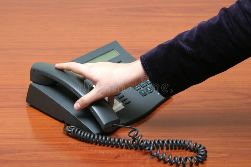 Hand Reaching for Telephone Stock Image - Image of commerce, brown: 94301