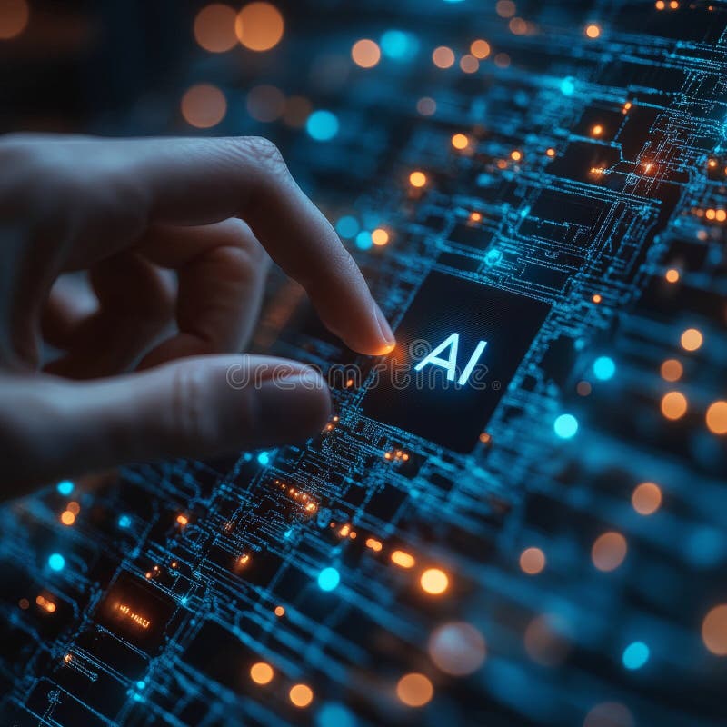 Hand Reaching To AI Concept on Virtual Screen, Interacting with Digital ...