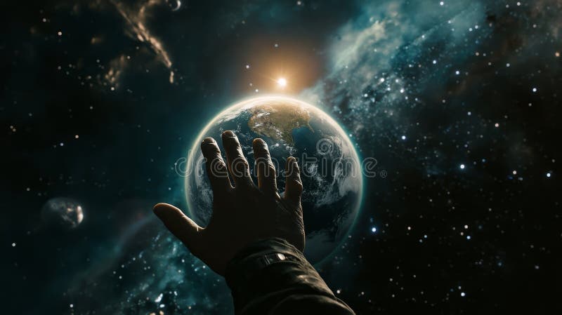 A Hand Reaching Towards Earth the Divine Act of Creation from Genesis ...
