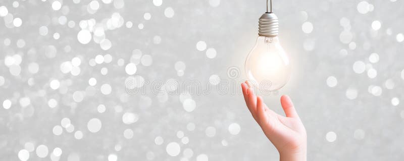 Hand Reaching Towards Illuminated Light Bulb, Creative Inspiration ...
