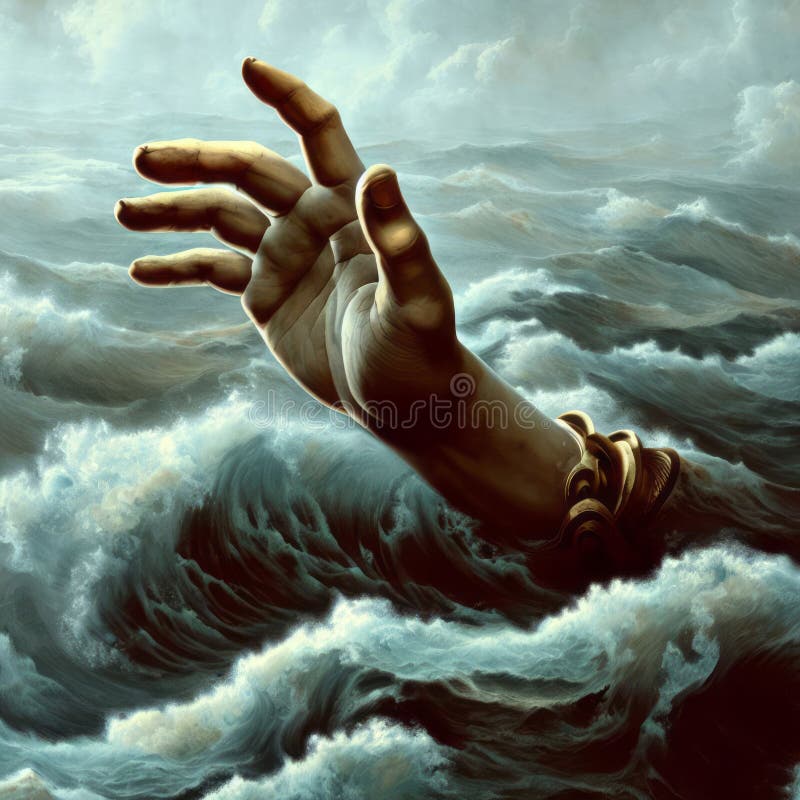 Jesus Reaching Out To Peter