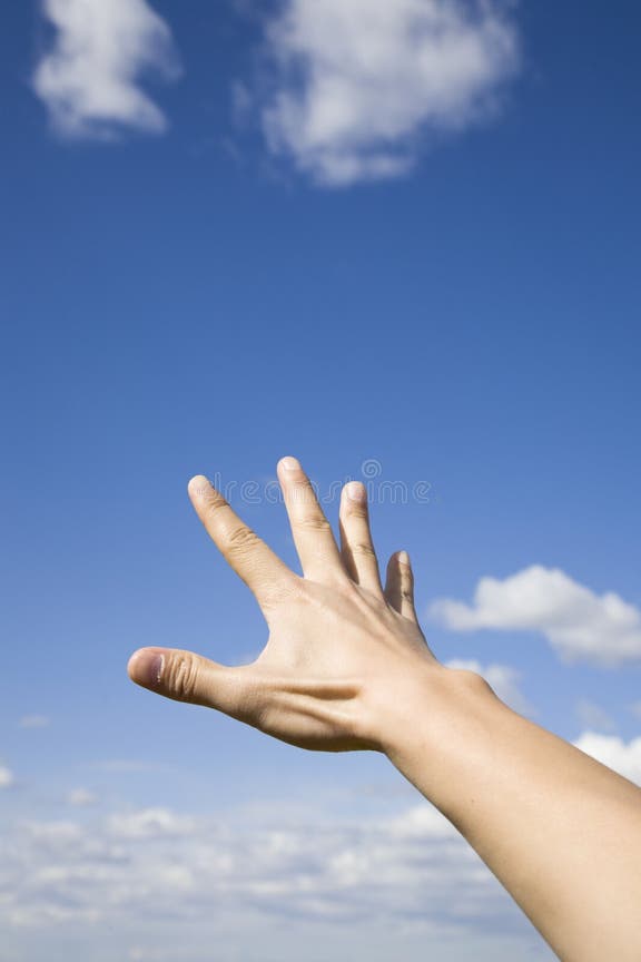 Hand Reaching Up To the Sky Stock Image - Image of vertical ...