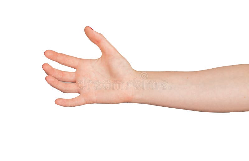 Hand Reaching for Virtual Object. Arm Gesture Showing Something in ...