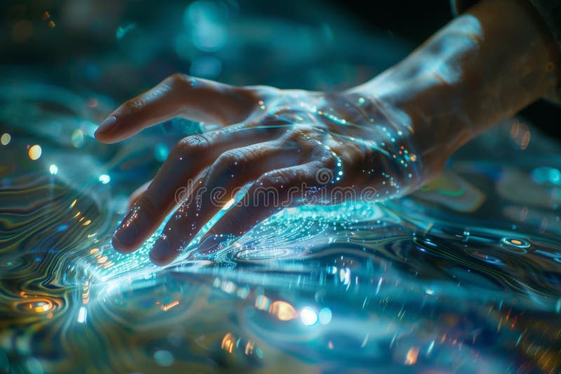 The Hands Quest in the Mysterious Depths Stock Illustration ...