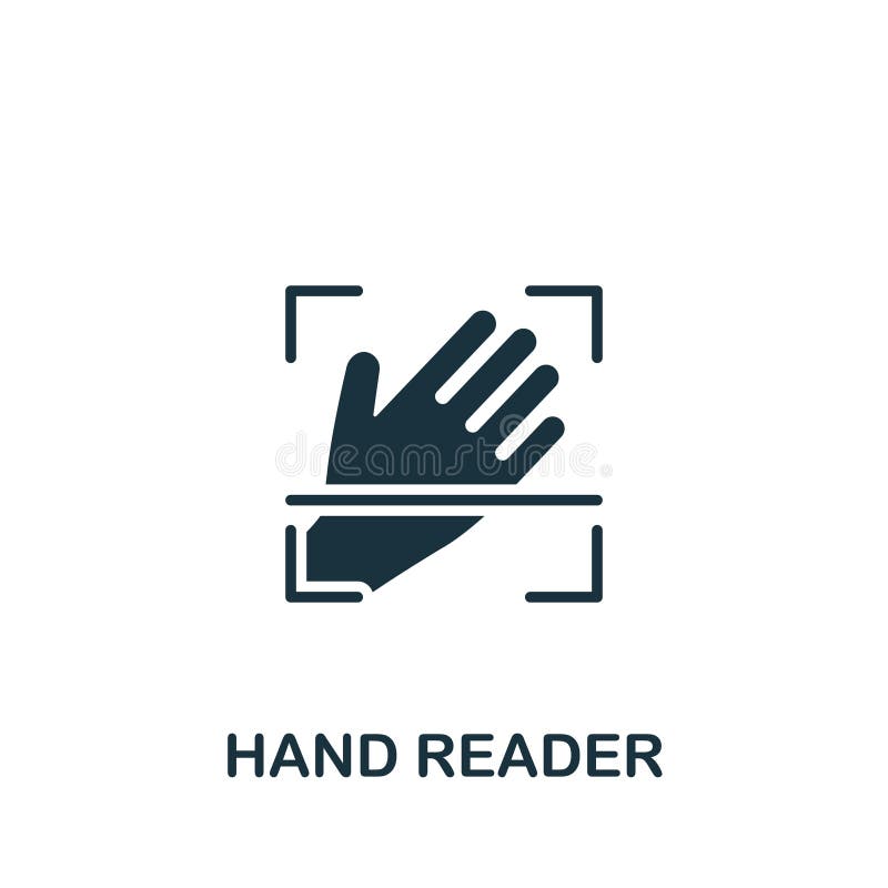 Hand Reader Icon. Monochrome Simple Sign from Security Collection Stock ...