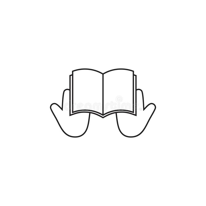 Hand Reading Book Study Thin Line Symbol Vector Stock Vector ...
