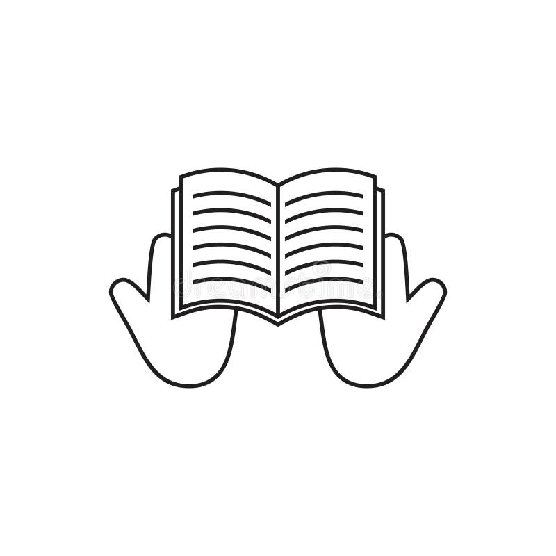Hand Reading Book Study Thin Line Symbol Vector Stock Vector ...