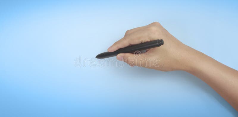 Hand is Ready for Drawing Black Marker Stock Photo - Image of pencil ...