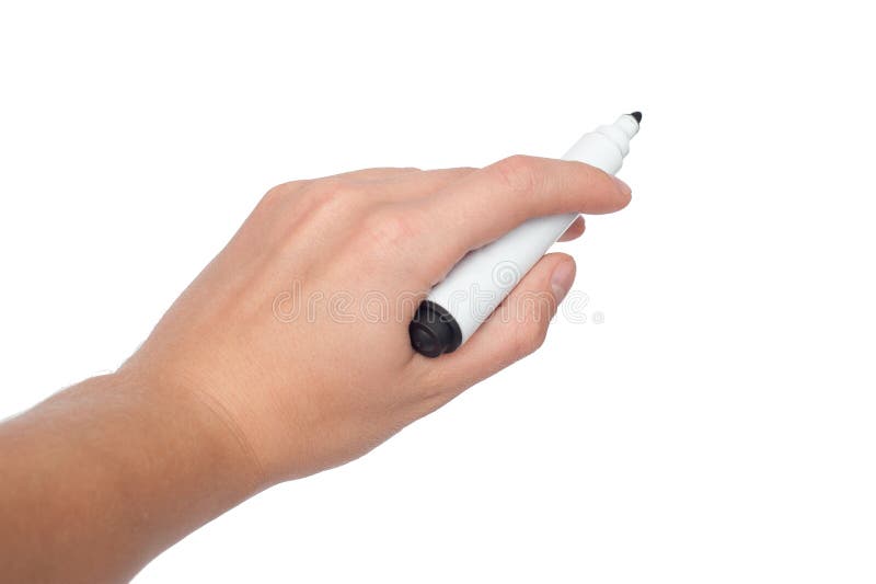 Isolated hand with marker stock photo. Image of black - 41314918