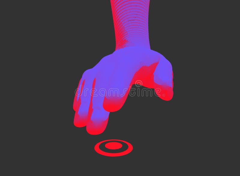 Hand Ready To Press a Button. Futuristic Technology Style Stock Vector ...