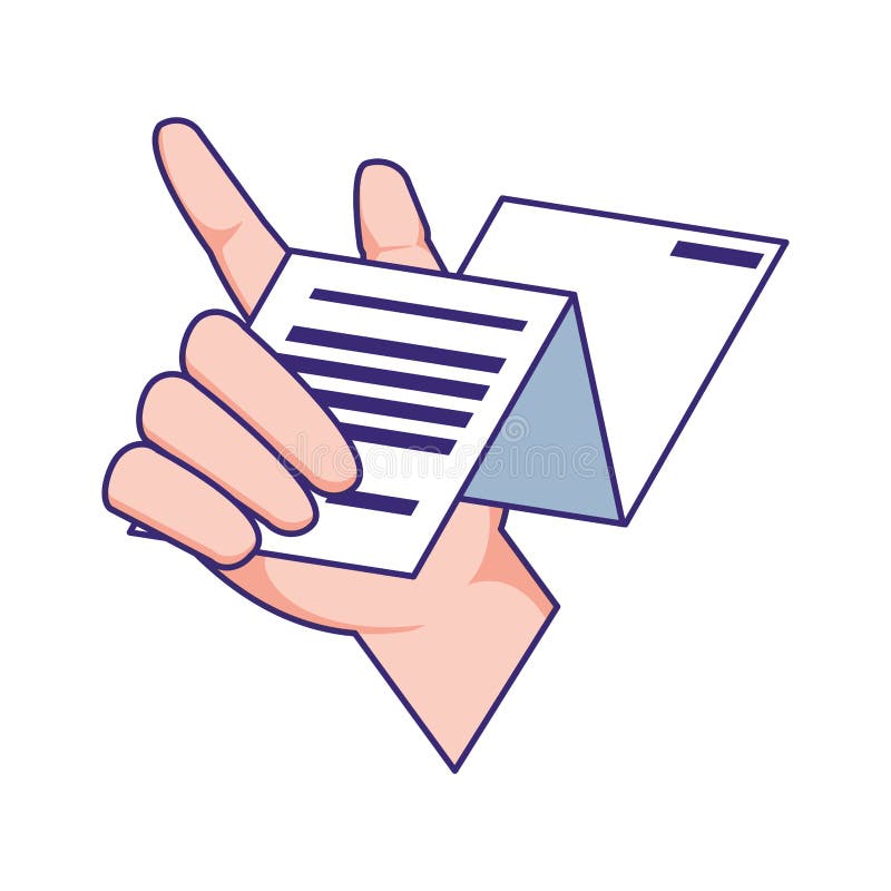 Hand with receipt icon stock vector. Illustration of printout - 136835433
