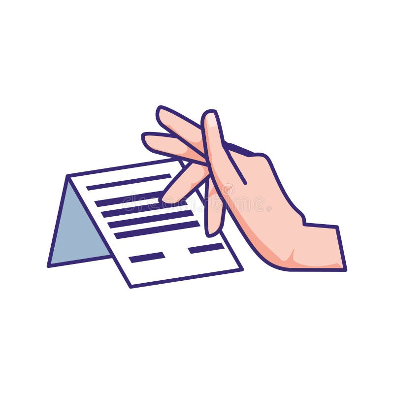 Hand with receipt icon stock vector. Illustration of document - 136835981
