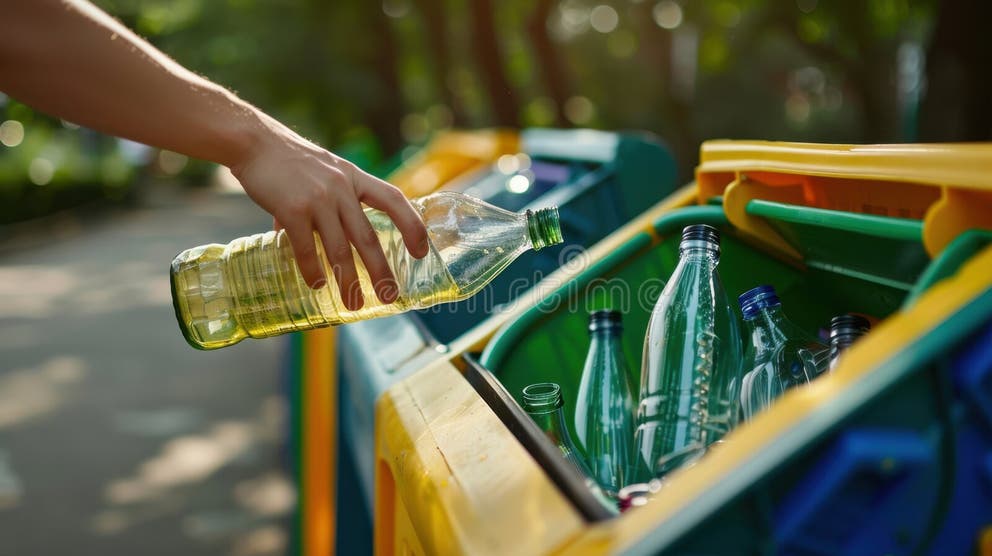 The Hand Recycling Plastic Bottles.AI Generated Image Stock Image ...