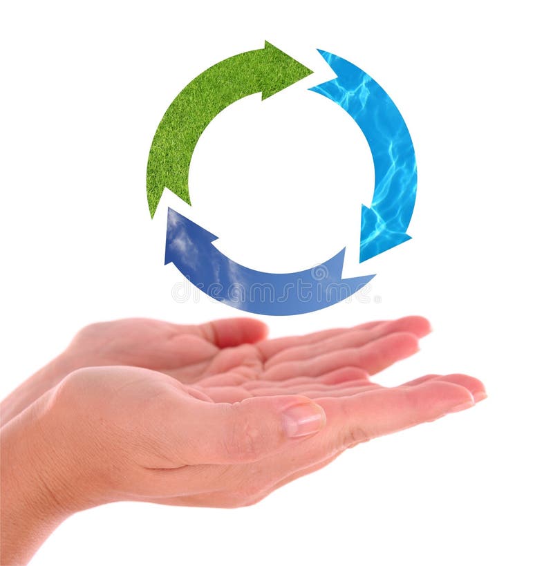 Recycle Symbol in Two Hands Stock Image - Image of business, clean: 7995605