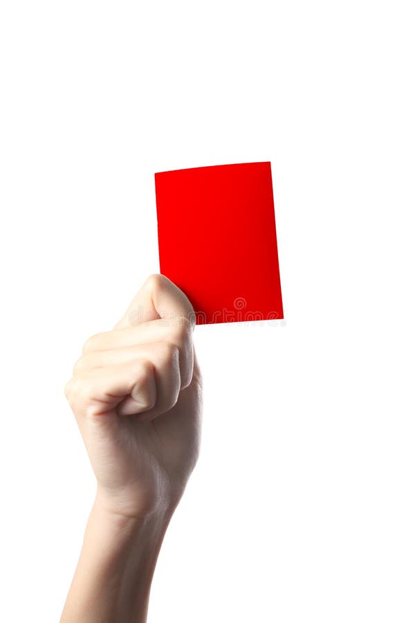 Red Card with Hand from Referee Giving a Penalty Stock Photo - Image of ...
