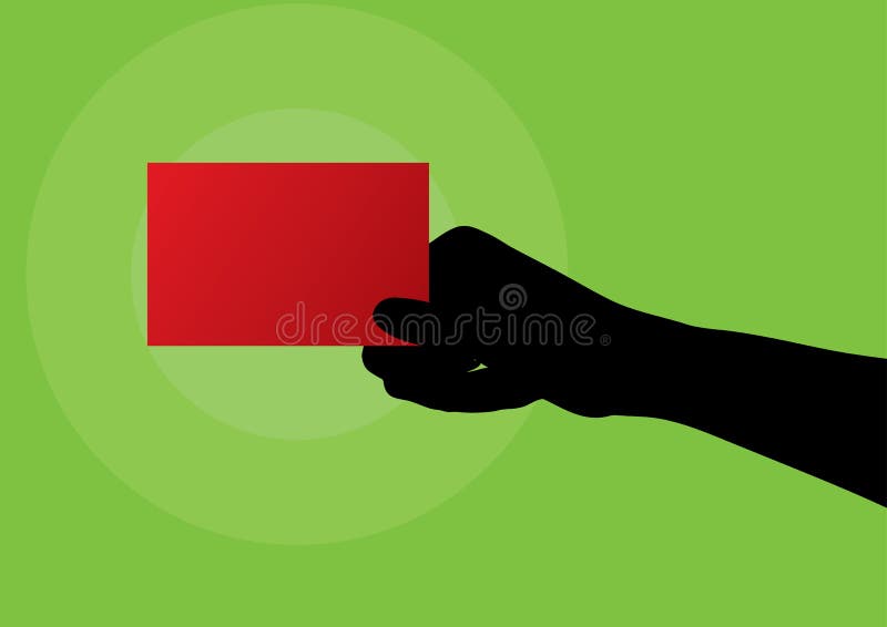 Hand with a Red Colored Blank Card Stock Vector - Illustration of blank ...