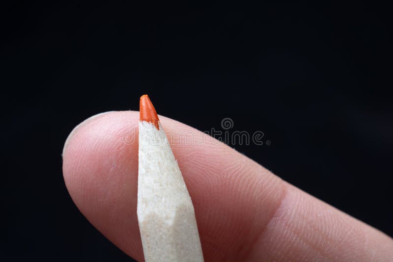 Hand with Red Colored Pencil in Hand Stock Photo - Image of backdrop ...