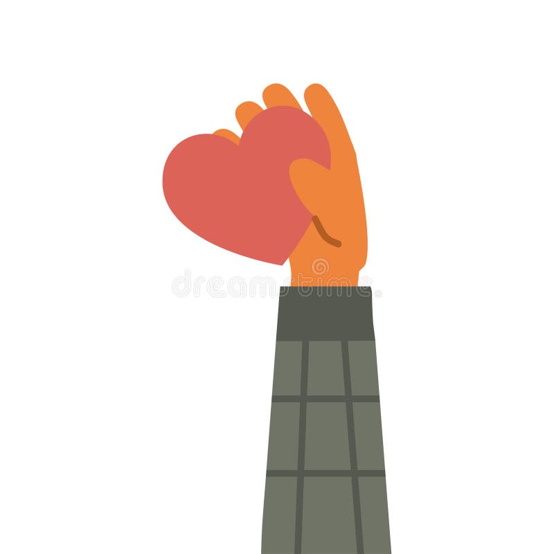 Hand with a red heart stock vector. Illustration of pastel - 281942665