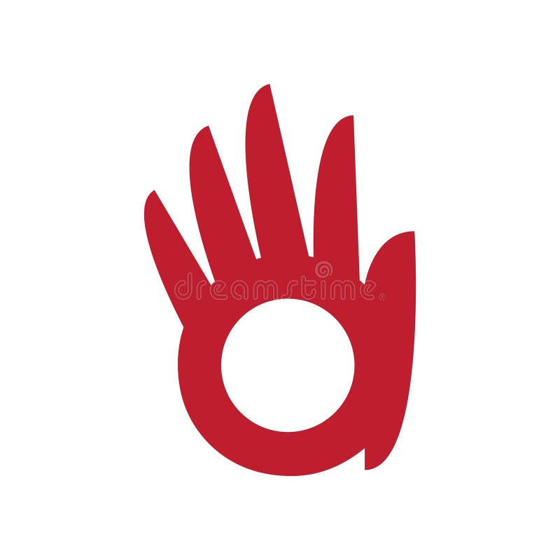 Hand Red a Logo stock illustration. Illustration of line - 272343188